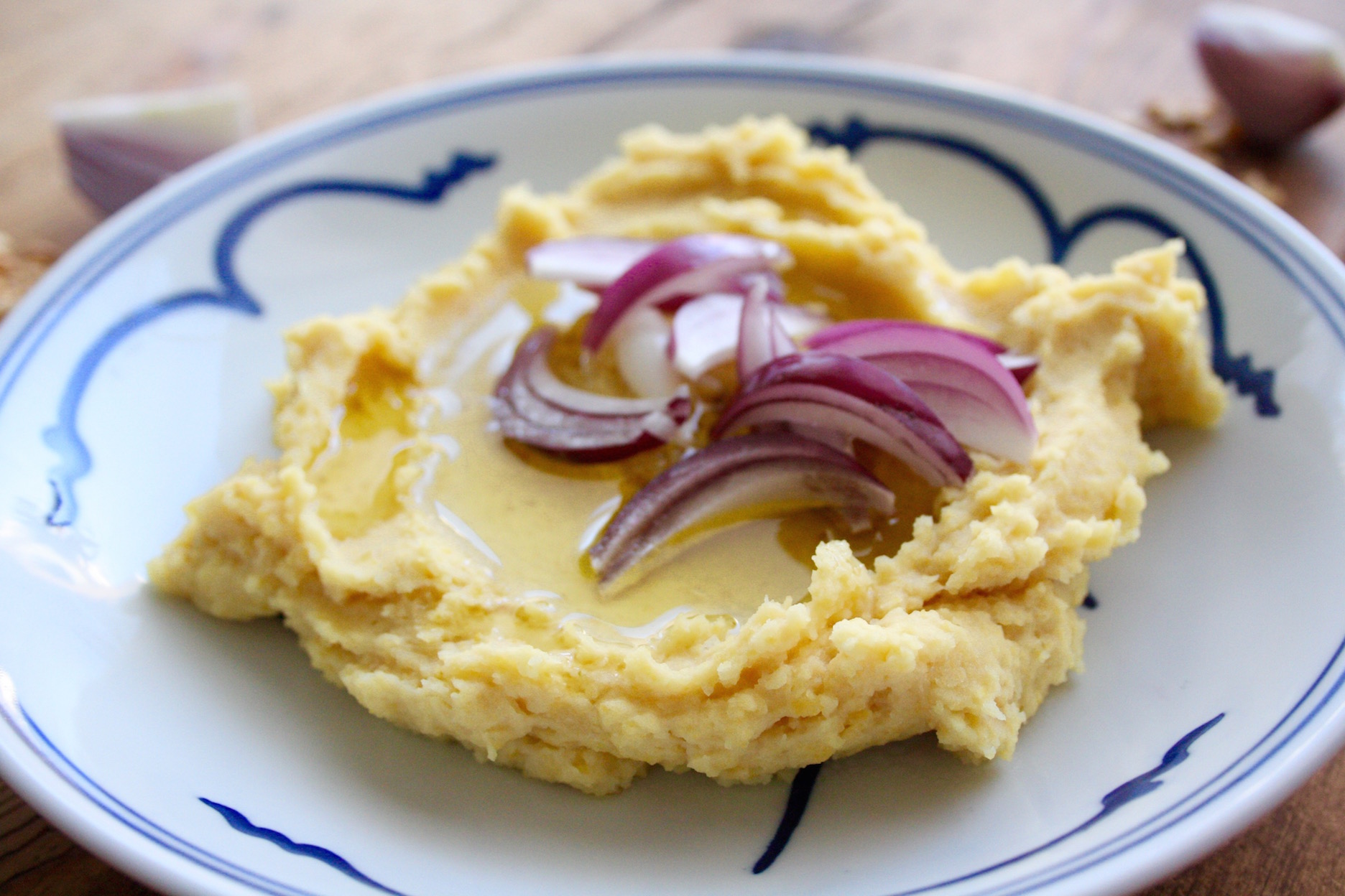 “fava” – yellow split peas purée